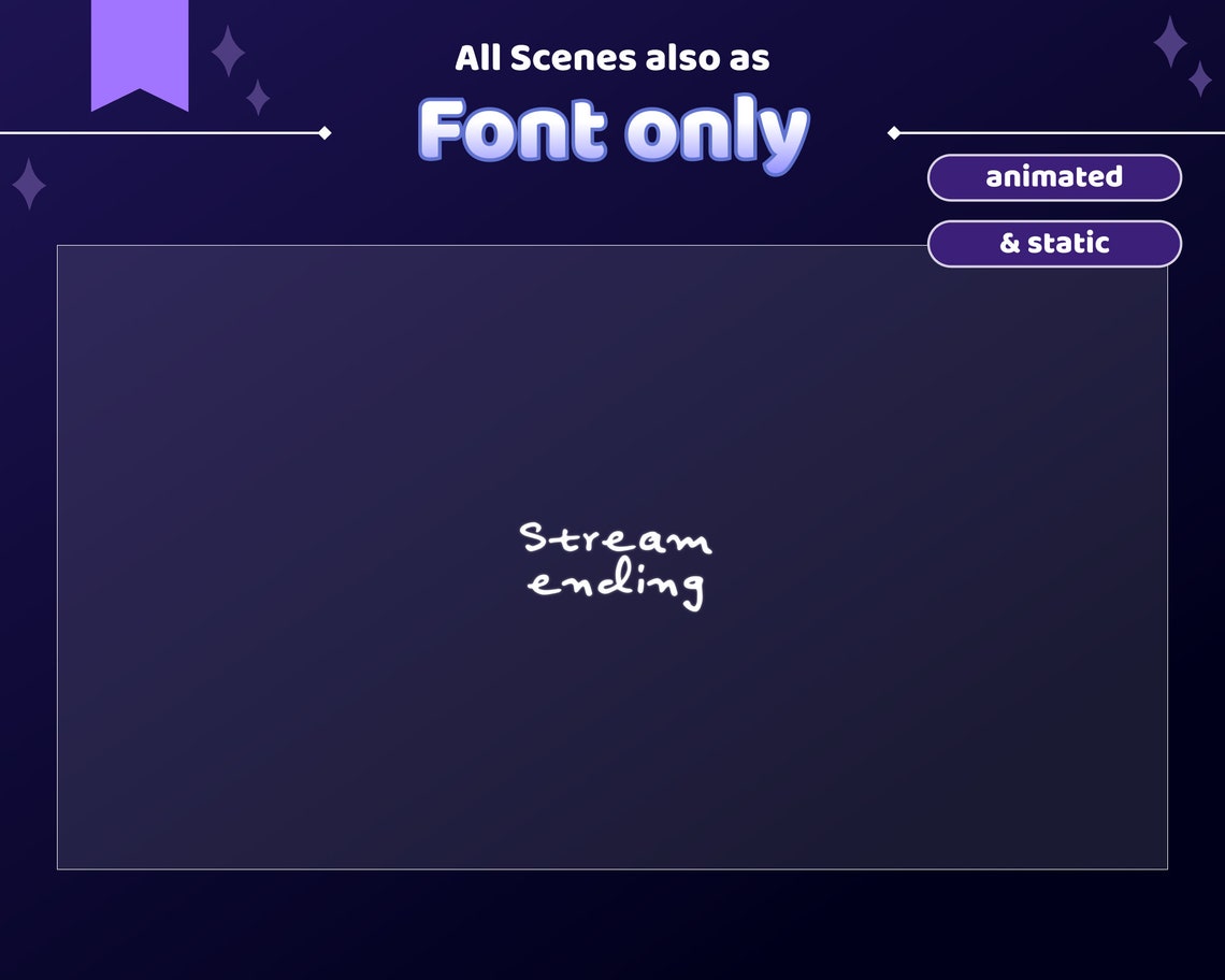 Twitch Animated Scenes Starry Night Dark Blue Cosmic Stars Intermission ...