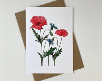 Poppy Card | Etsy