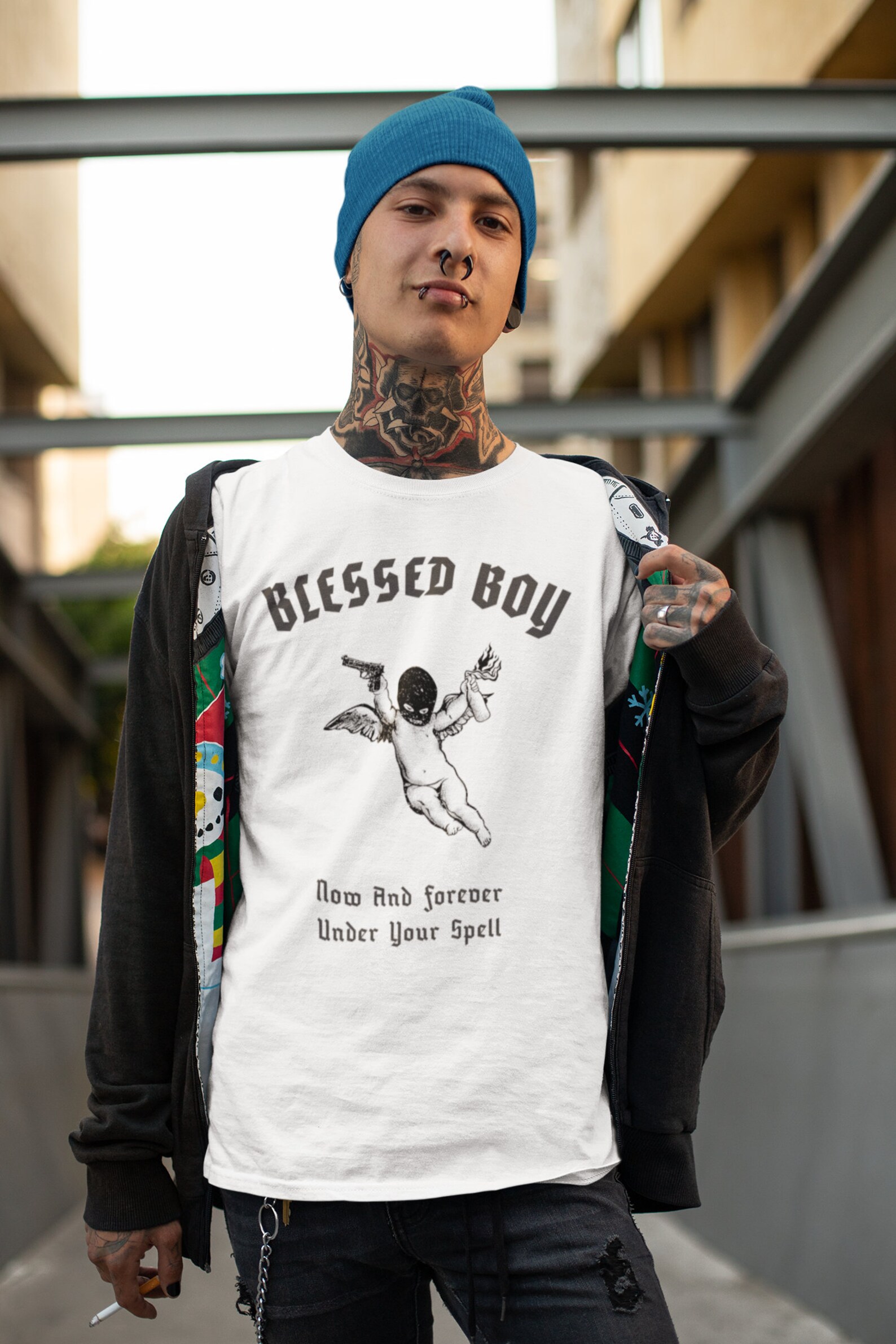 Blessed Boy, Baby Angel Shirt, Soft Grunge Shirt, Goth Tee, Cherub ...