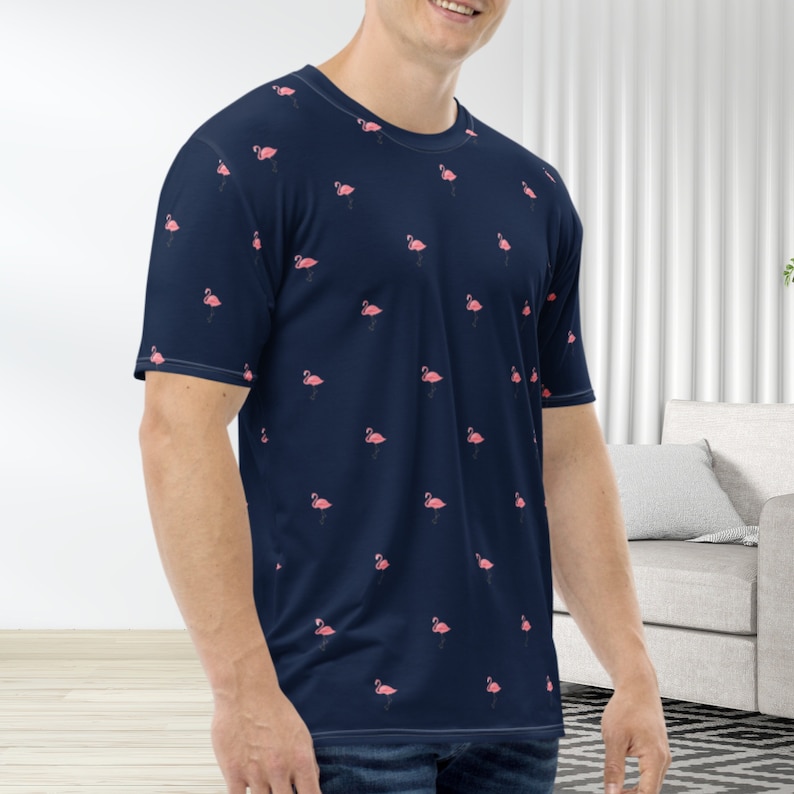 Flamingo All-over Print Men T-shirt, Fun Men Shirt, Flamingo T-shirt ...