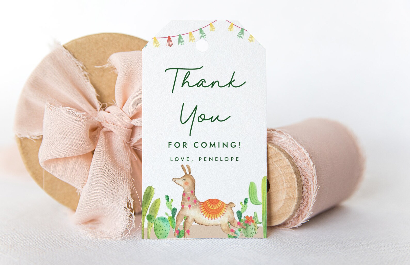 Editable Llama Birthday Thank You Tag Gift Tag Template Llama Fiesta ...