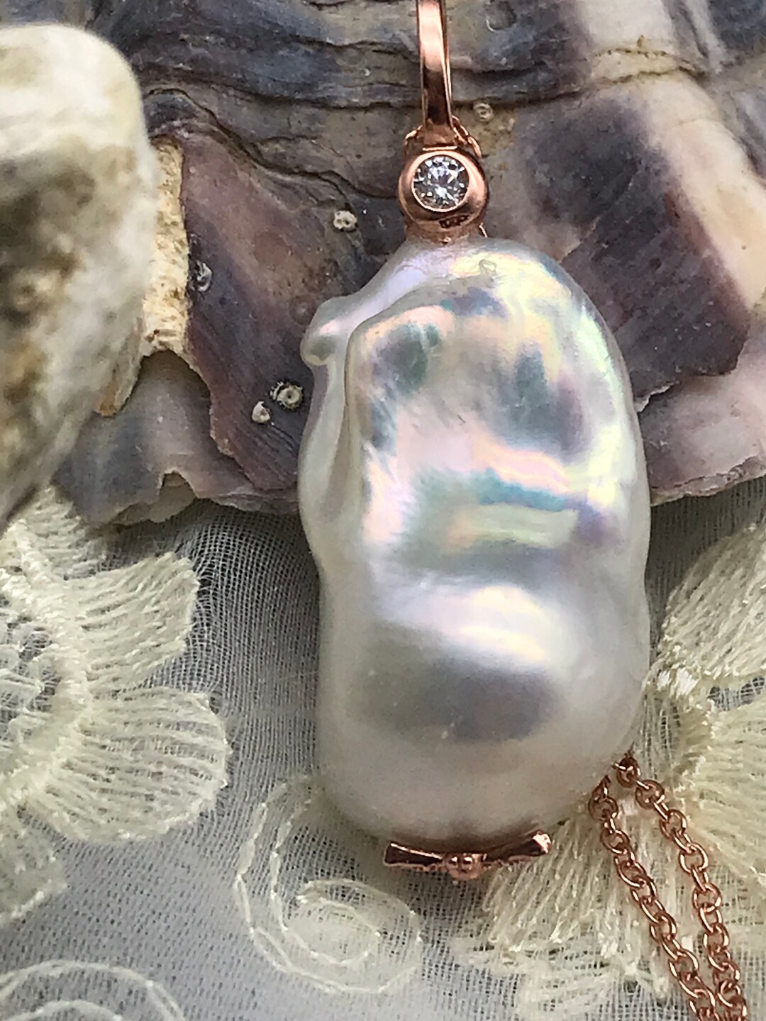 Fireball Genuine Pearl Pendant Necklace Freshwater Pearl Suitable for ...