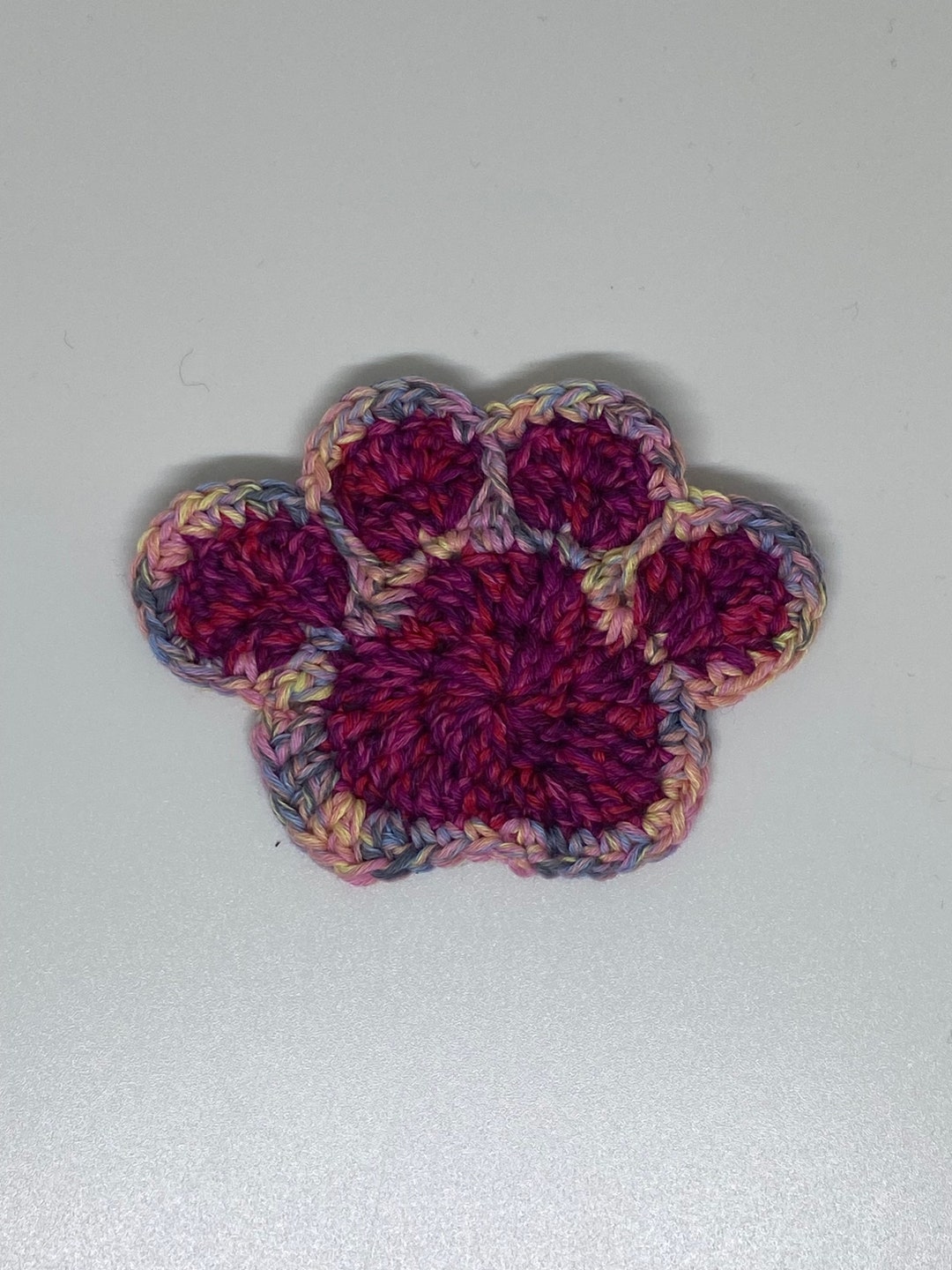 Crochet Coaster With Cat Paw Pattern - Etsy