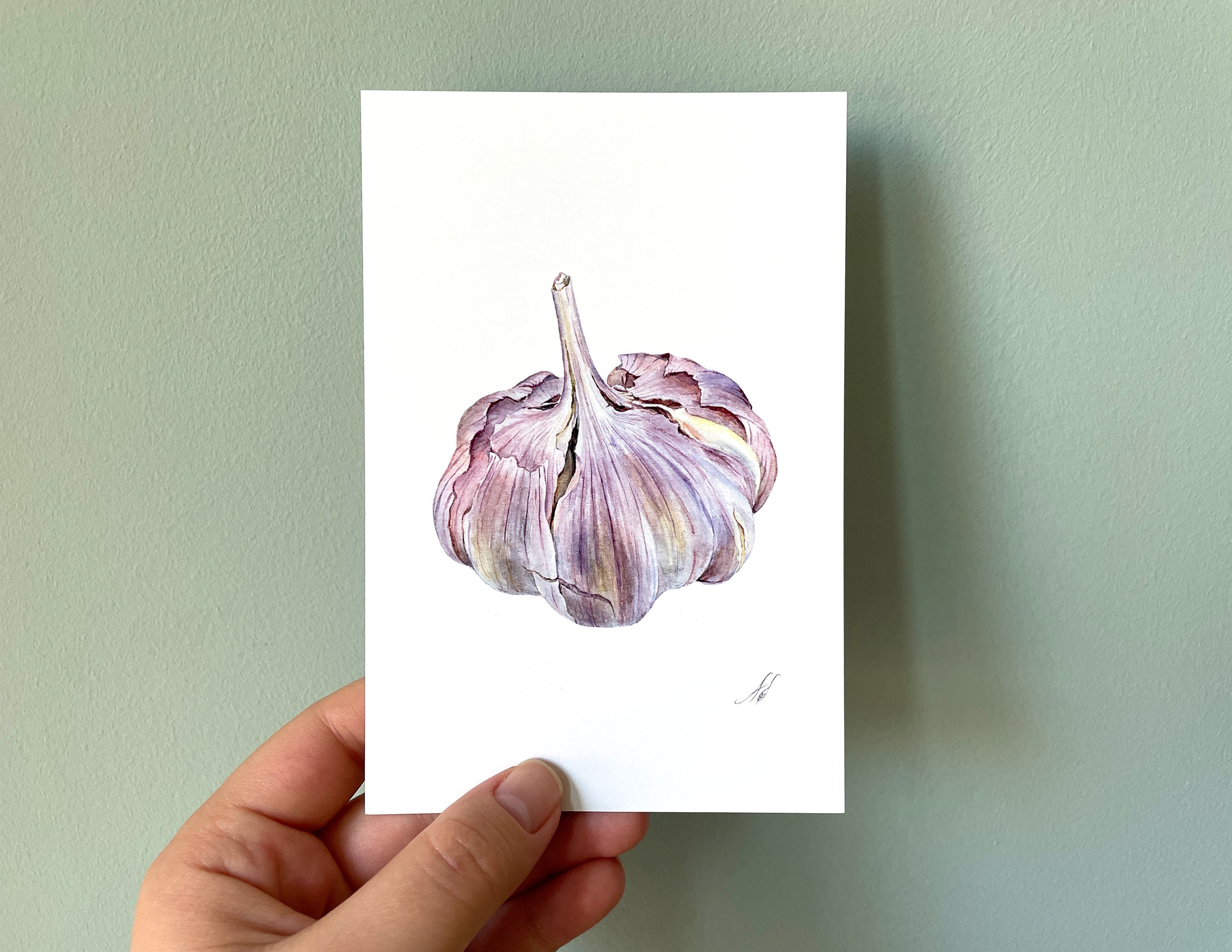 Vegetable Set of 3 Cards - Handmade Botanical Cards, Botanical ...