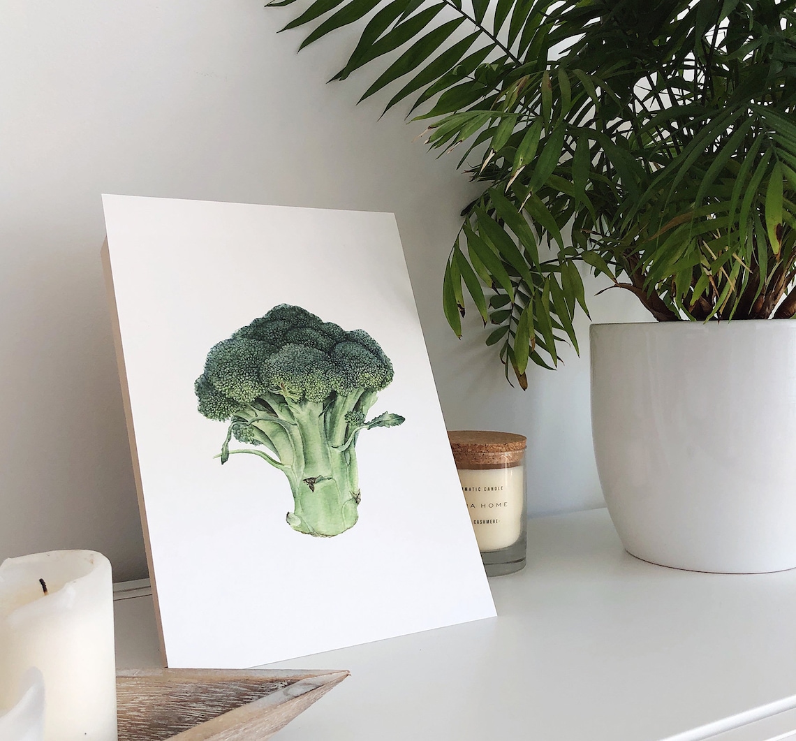 Broccoli. Fine Art Print Wall Prints Vegetable Handmade - Etsy