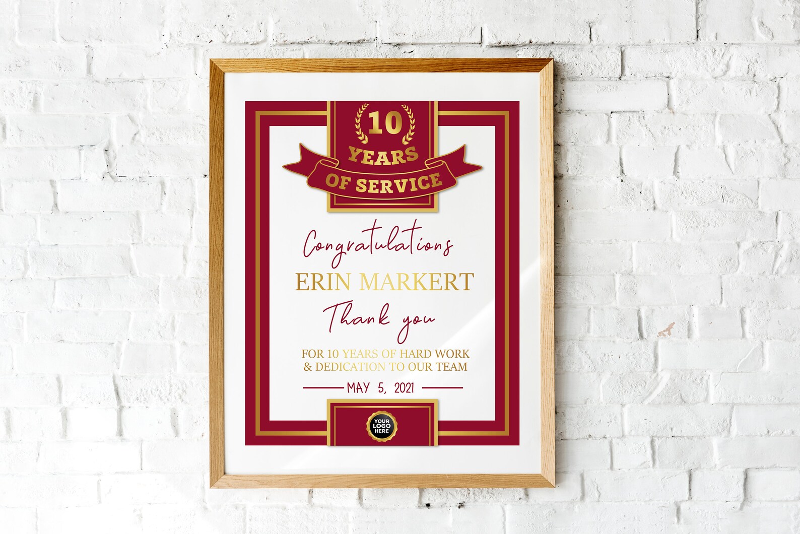 10 years of service Work anniversary gifts for employees | Etsy