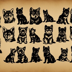 100 Wolves Bundle | Commercial Use Wolf Vector Graphics | Svg, Png, Dxf ...