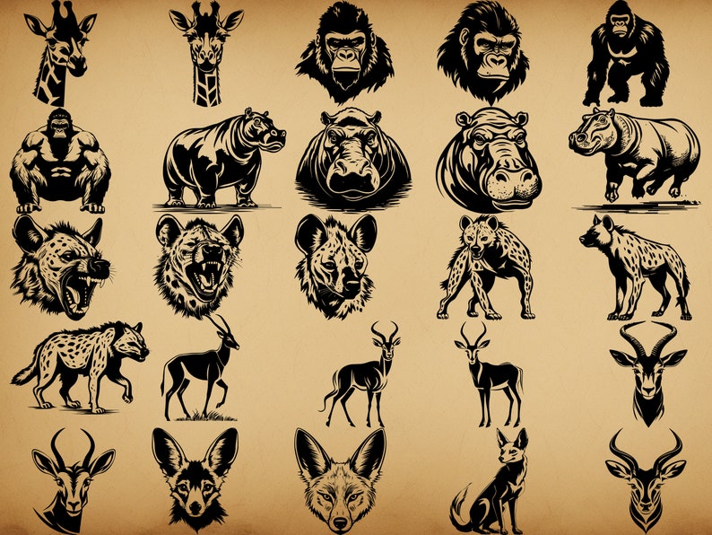 100 Safari Animal Bundle Commercial Use Vector Graphics - Etsy UK