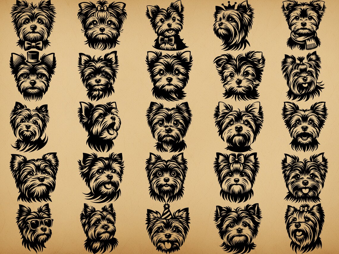 100 Yorkshire Terrier Bundle | Commercial Use Vector Graphics | Svg ...