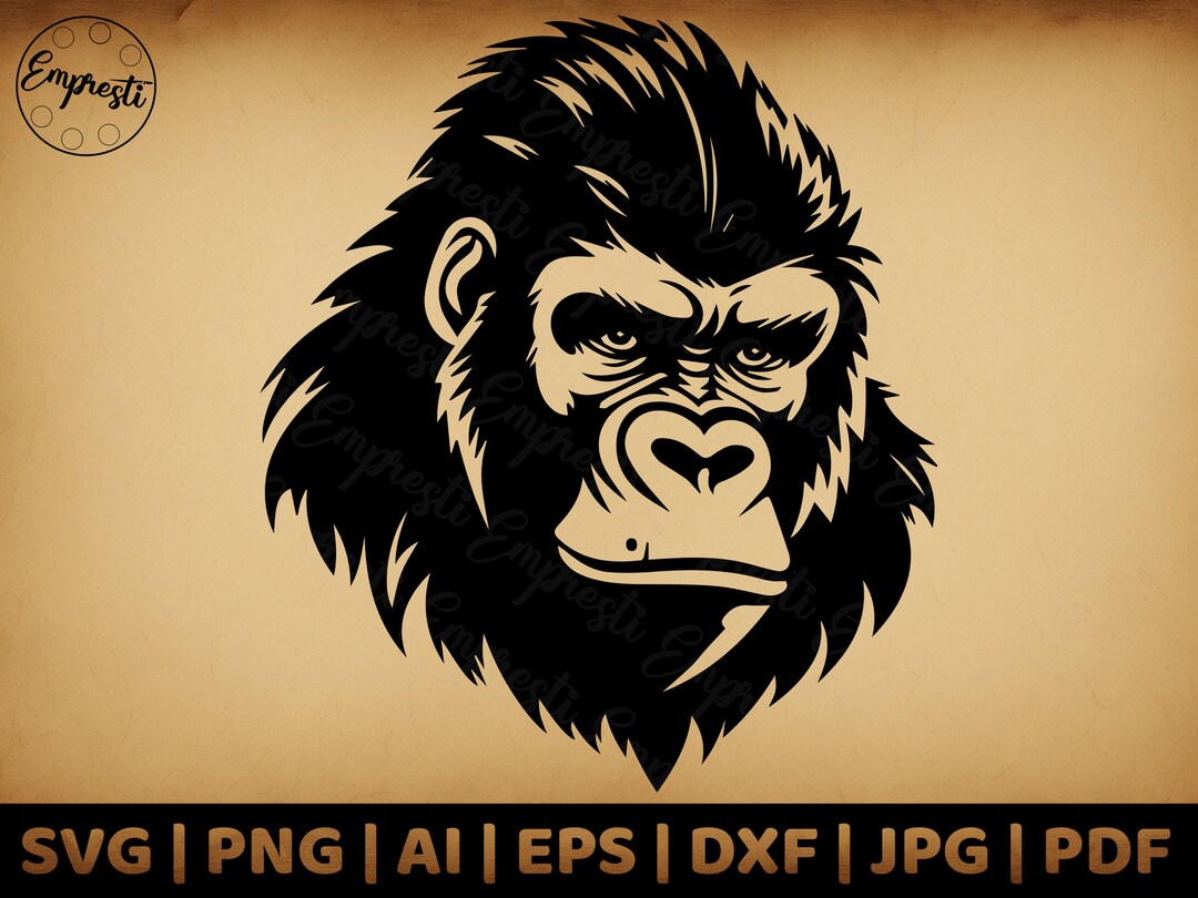 Gorilla Decal Svg Gorilla Design Svg Safari Svg Gorilla Mascot Svg Realistic Gorilla Svg Jungle ...