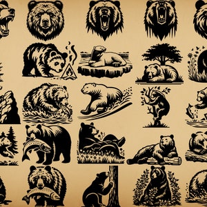 100 Bear SVG Bundle | Commercial Use Vector Graphics | Svg, Png, Dxf ...