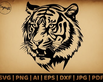 Tiger Svg, Bengal Tiger Clipart, Tiger Head Logo, Tiger PNG, Tiger ...