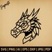 Cubism Dragon Head | Commercial Use Vector Graphics | Svg, Png, Dxf ...