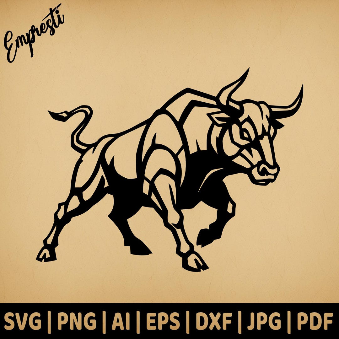 Geometric Charging Bull | Commercial Use Vector Graphics | Svg Png Dxf ...
