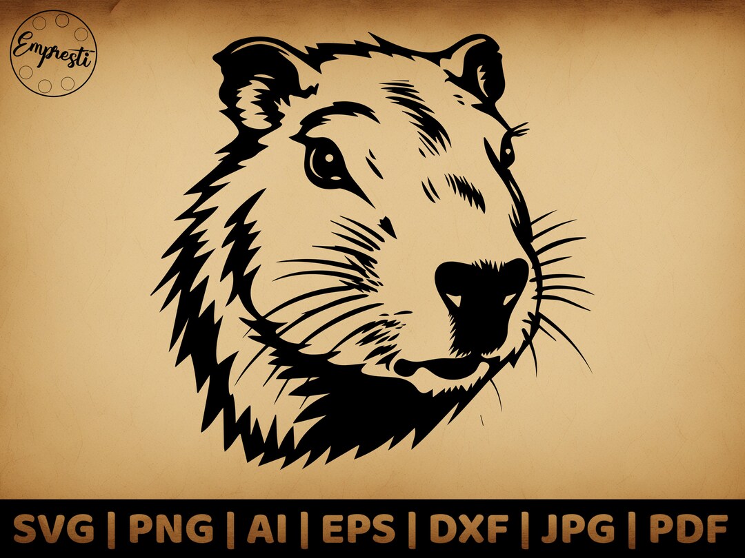 Capybara Portrait Commercial Use Vector Graphics Svg, Png, Dxf, Eps ...