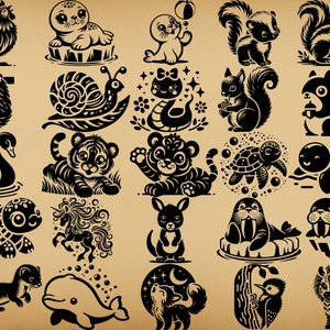 100 Cute Animal Bundle | Commercial Use Vector Graphics | Svg, Png, Dxf ...
