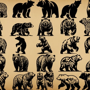 100 Bear SVG Bundle | Commercial Use Vector Graphics | Svg, Png, Dxf ...