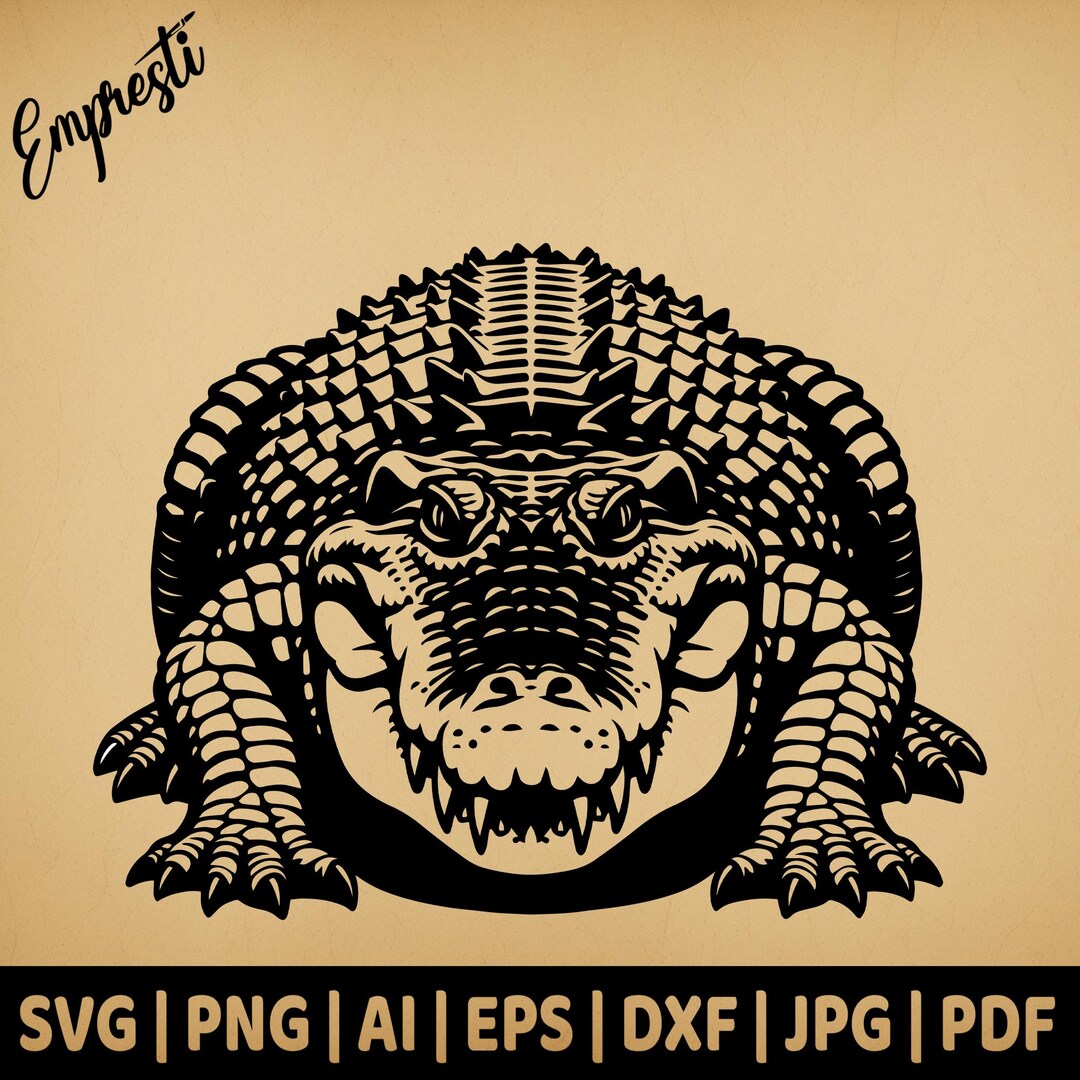 Stalking Crocodile | Commercial Use Vector Graphics | Svg, Png, Dxf ...