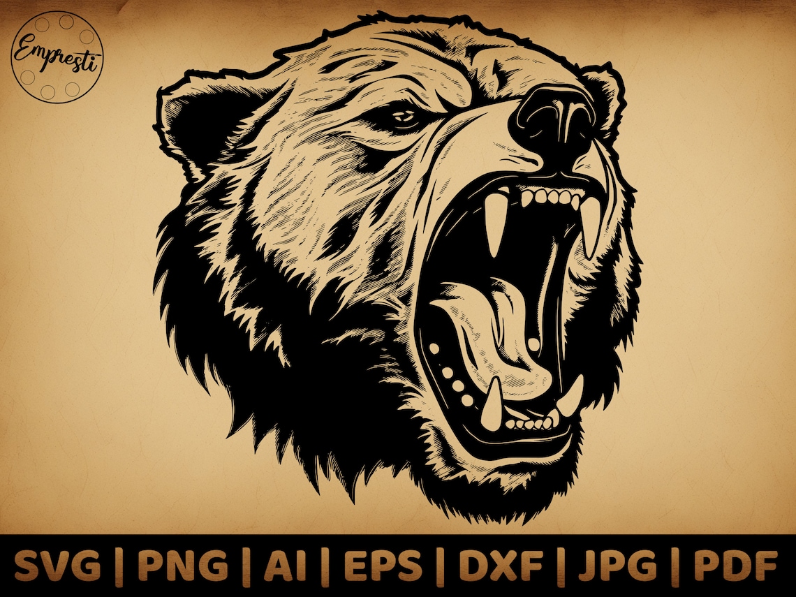 Grizzly Bear Svg Grizzly Clipart Bear Png Bear Head - Etsy Canada