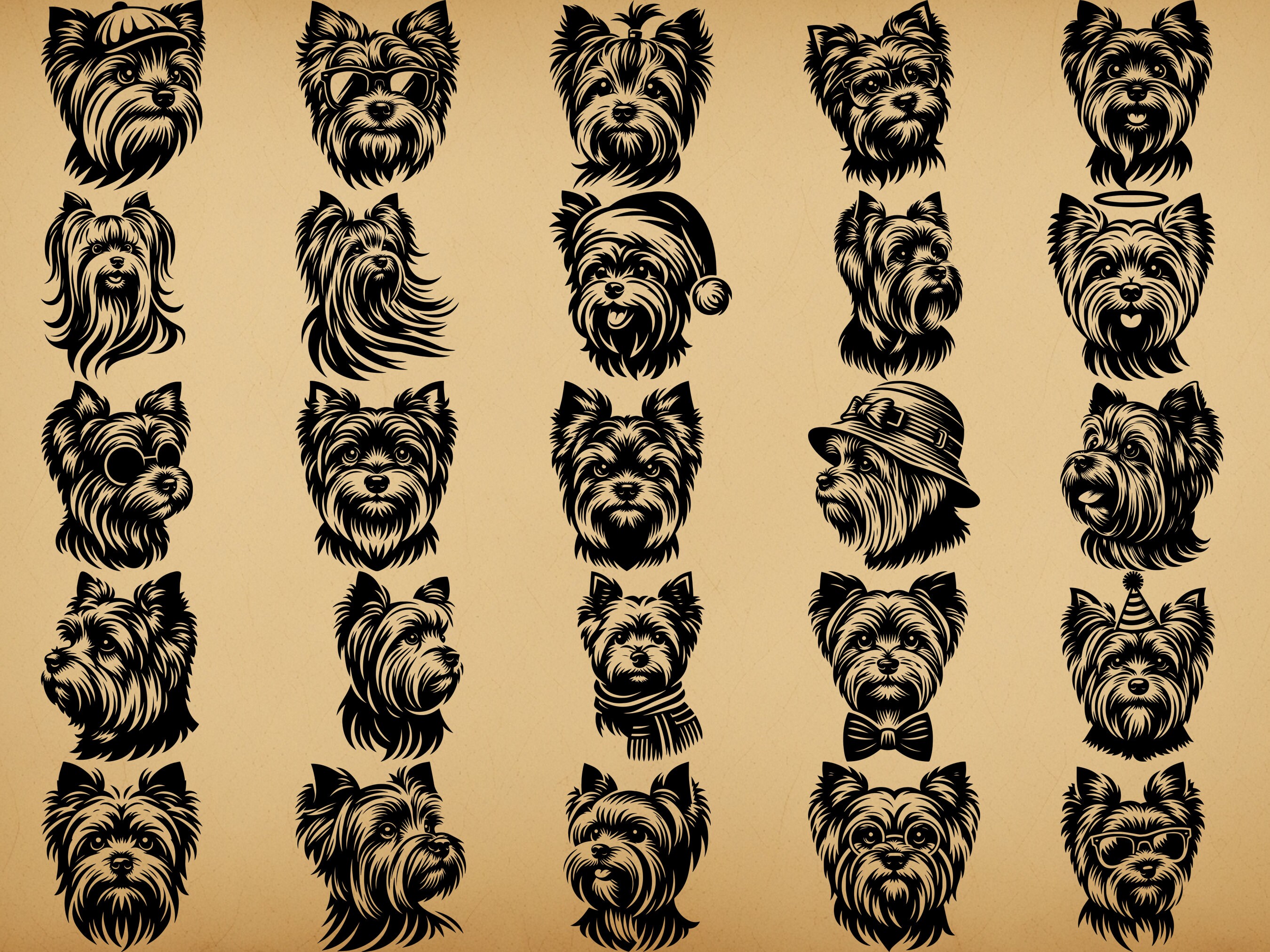 100 Yorkshire Terrier Bundle | Commercial Use Vector Graphics | Svg ...