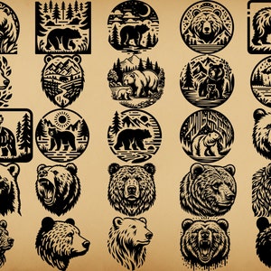 100 Bear SVG Bundle | Commercial Use Vector Graphics | Svg, Png, Dxf ...