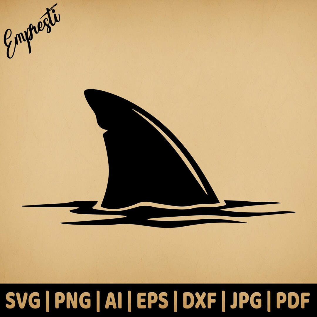 Shark Fin in Water | Commercial Use Vector Graphic | Svg Png Dxf Eps ...