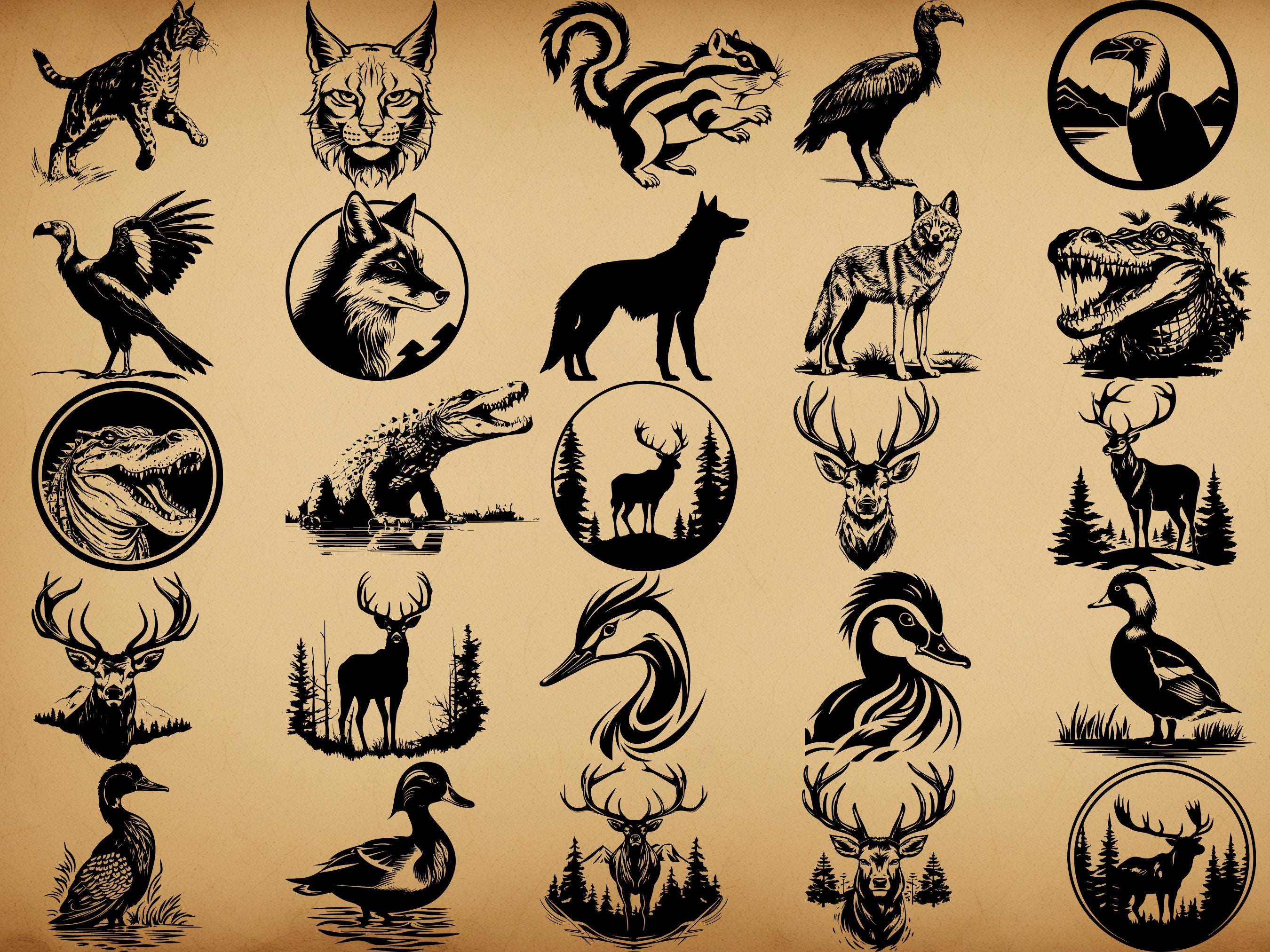 100 American Animals PNG SVG Bundle Sublimation Instant - Etsy