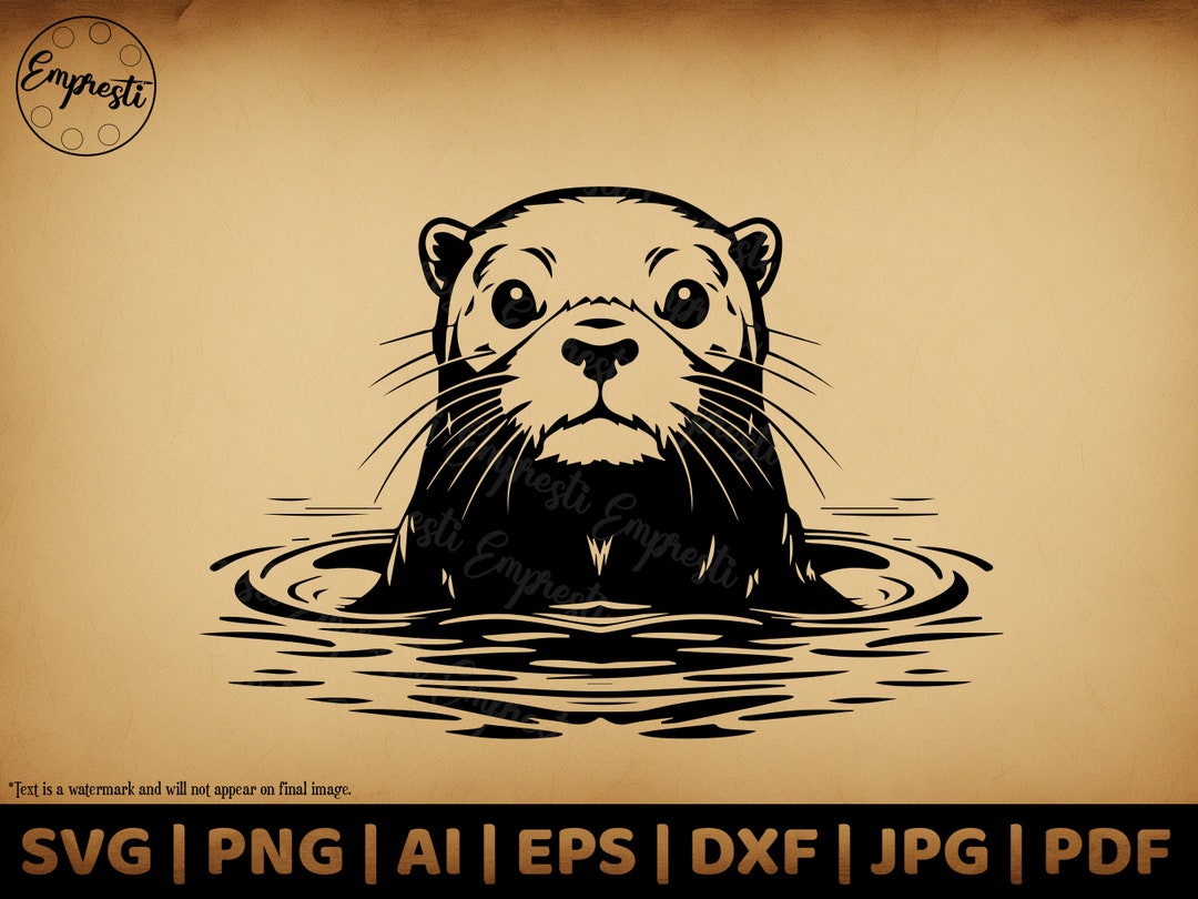 Cute River Otter Svg | Commercial Use Vector Graphic | Svg, Png, Dxf ...