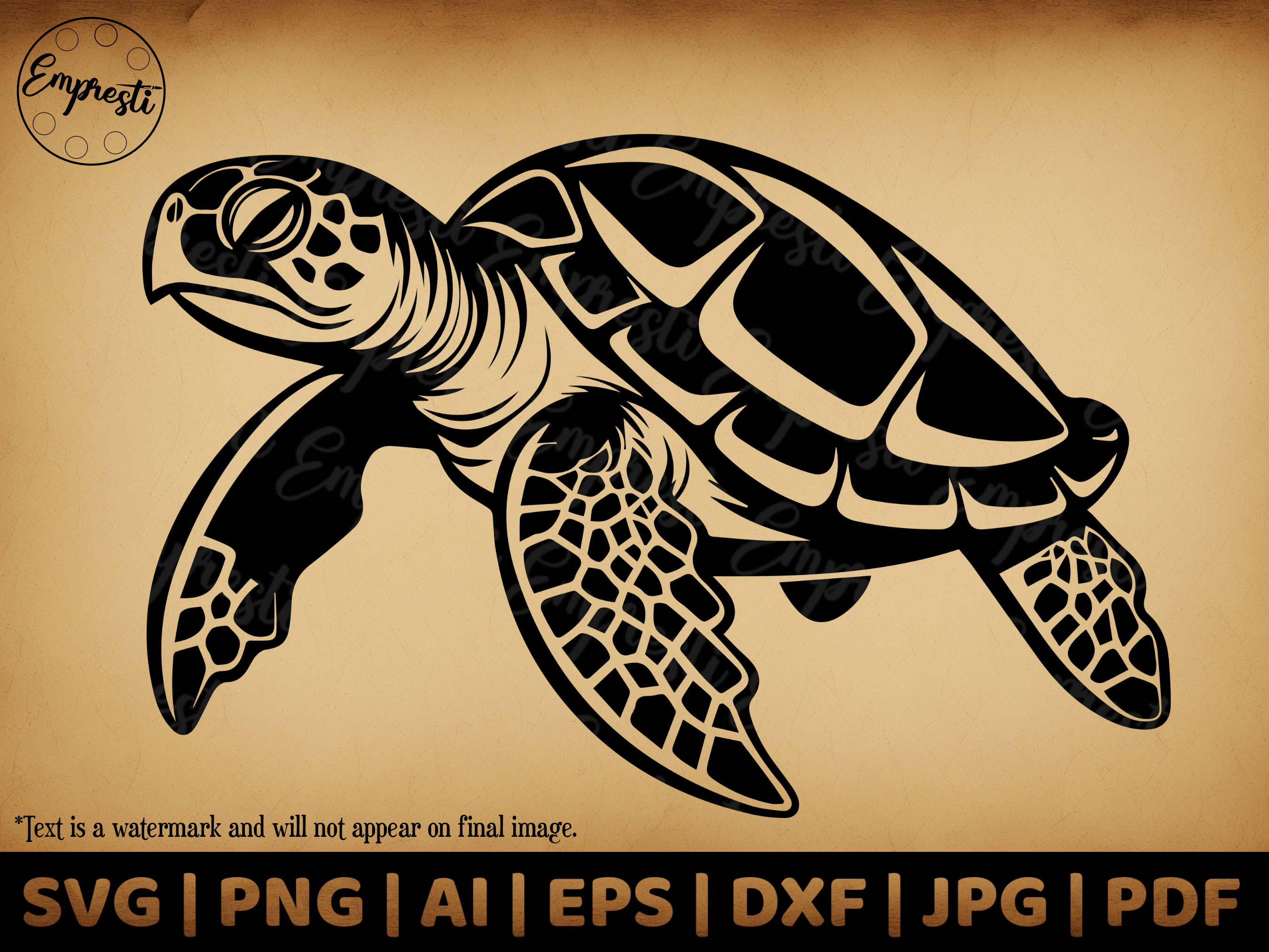Sea Turtle Svg Commercial Use Vector Graphic Svg, Png, Dxf, Eps, Pdf ...