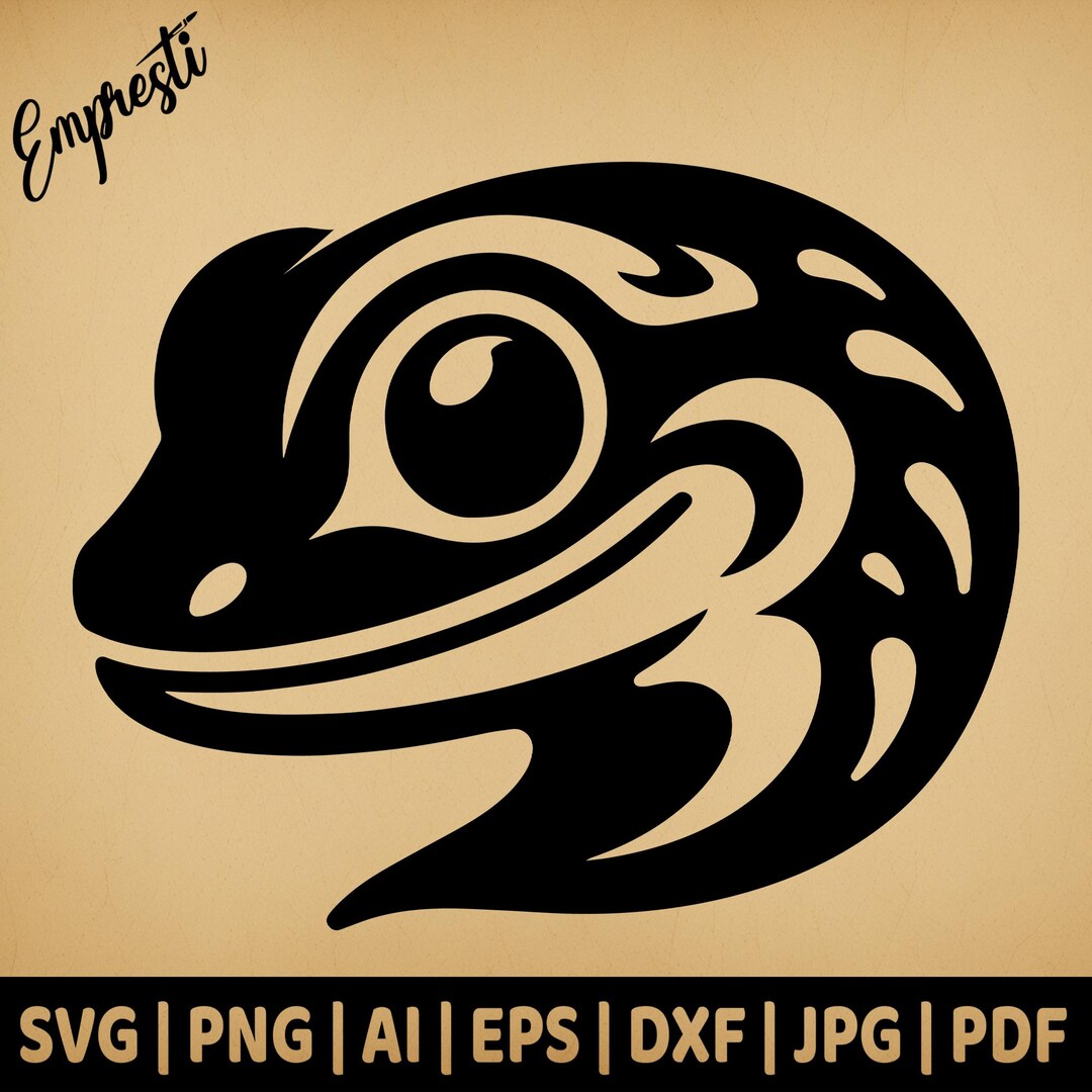 Gecko Head Smiling | Commercial Use Vector Graphics | Svg, Png, Dxf ...