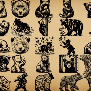 100 Bear SVG Bundle | Commercial Use Vector Graphics | Svg, Png, Dxf ...