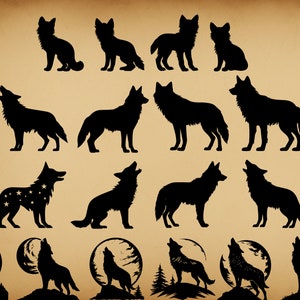 100 Wolves Bundle | Commercial Use Wolf Vector Graphics | Svg, Png, Dxf ...