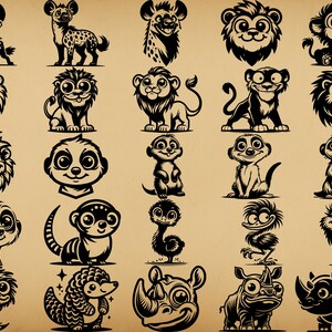 100 Silly Safari Bundle | Commercial Use Vector Graphics | Svg, Png ...