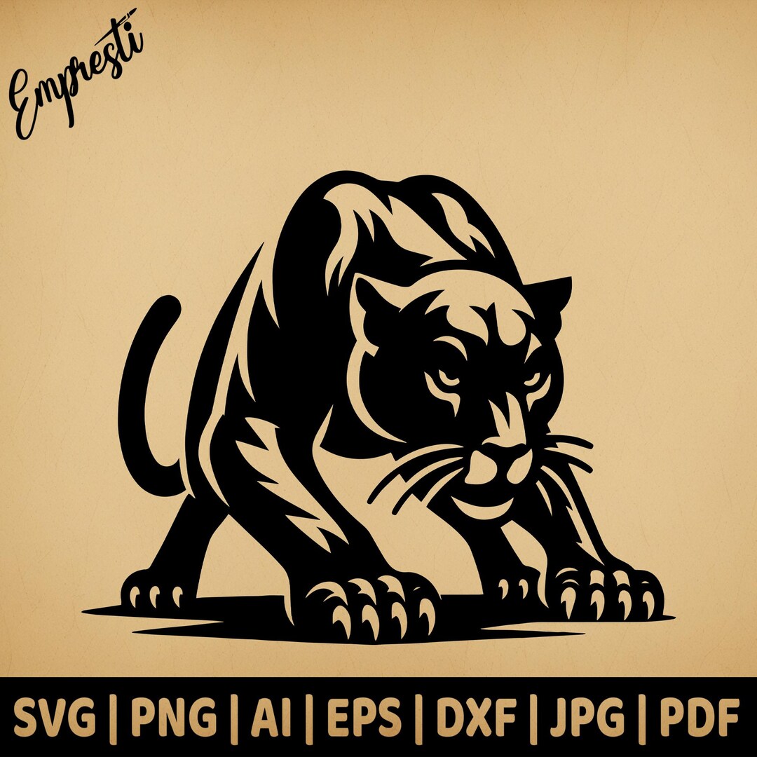 Pouncing Panther | Commercial Use Vector Graphics | Svg, Png, Dxf, Eps, Pdf, Ai, Jpg Formats ...