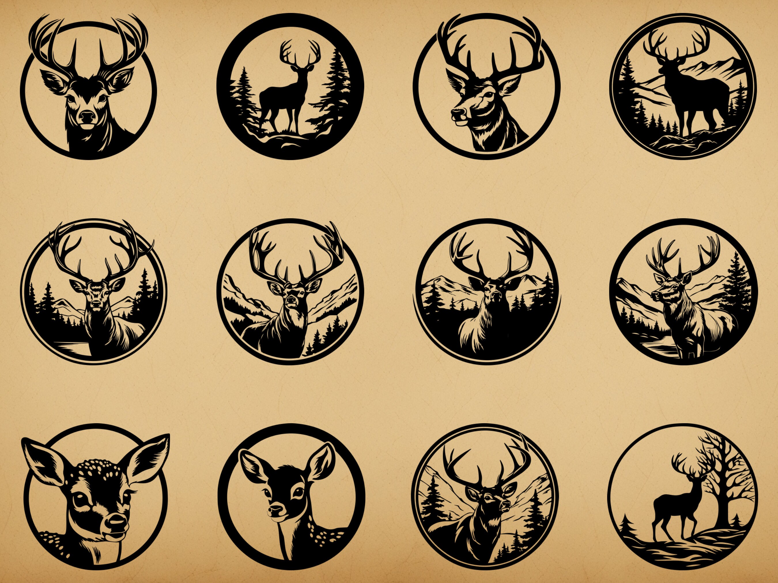 100 Deer SVG Bundle | Commercial Use Vector Graphics | Svg, Png, Dxf ...