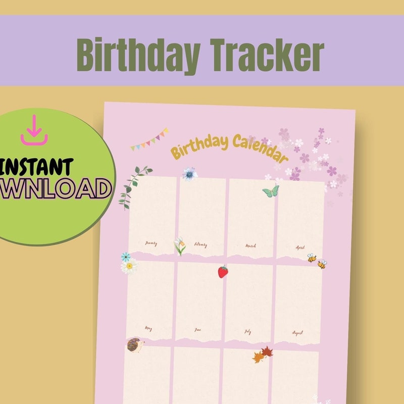 Birthday Tracker - Etsy