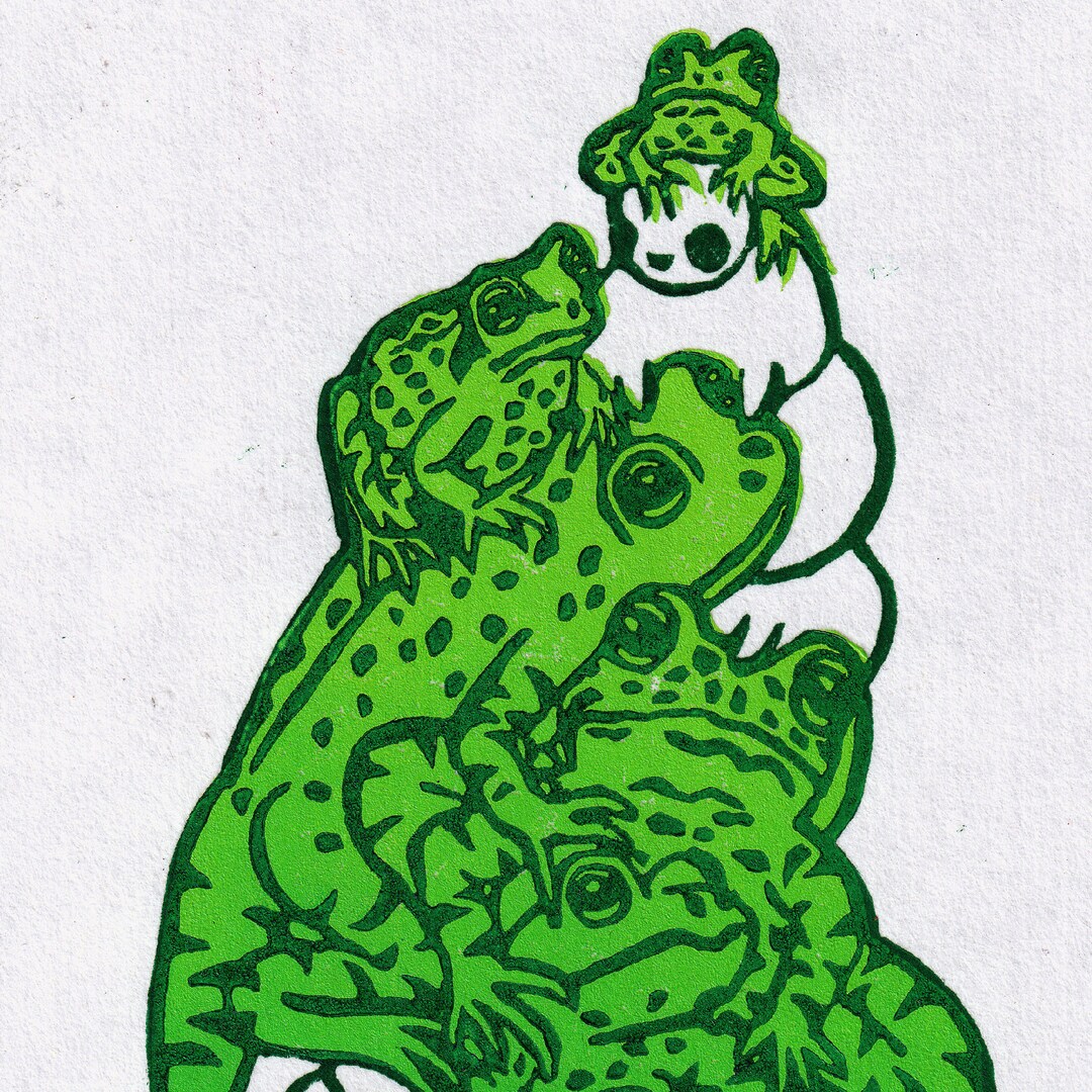 Frog Stack (19.7 X 14cm) (8 X 5.5 Inches) Edition of 100, Cute Frog ...