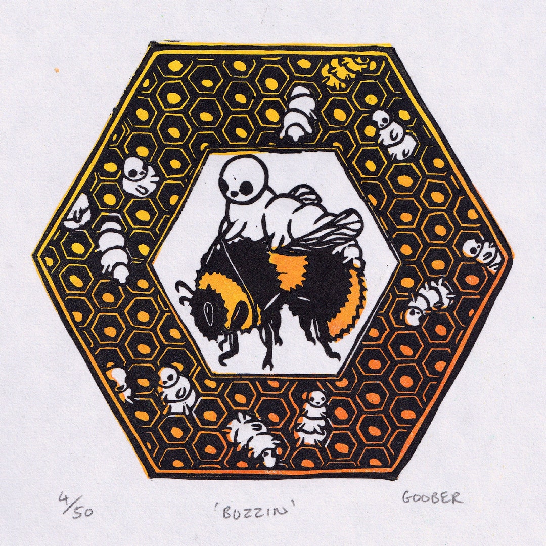 Buzzin' - (10.75 X 7.5 Inches) Variable Edition 1 of 50, Bumble Bee Art ...