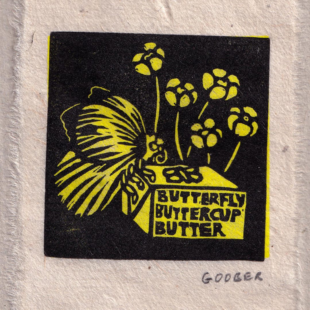 Butterfly - Butterfly Buttercup Butter- (6.5cm X 9.25cm) (3 3/4 X 2 1/2 ...
