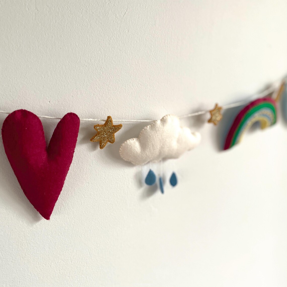 Handmade Weather Felt Garland for Child’s Playroom - Handmade Patterned ...