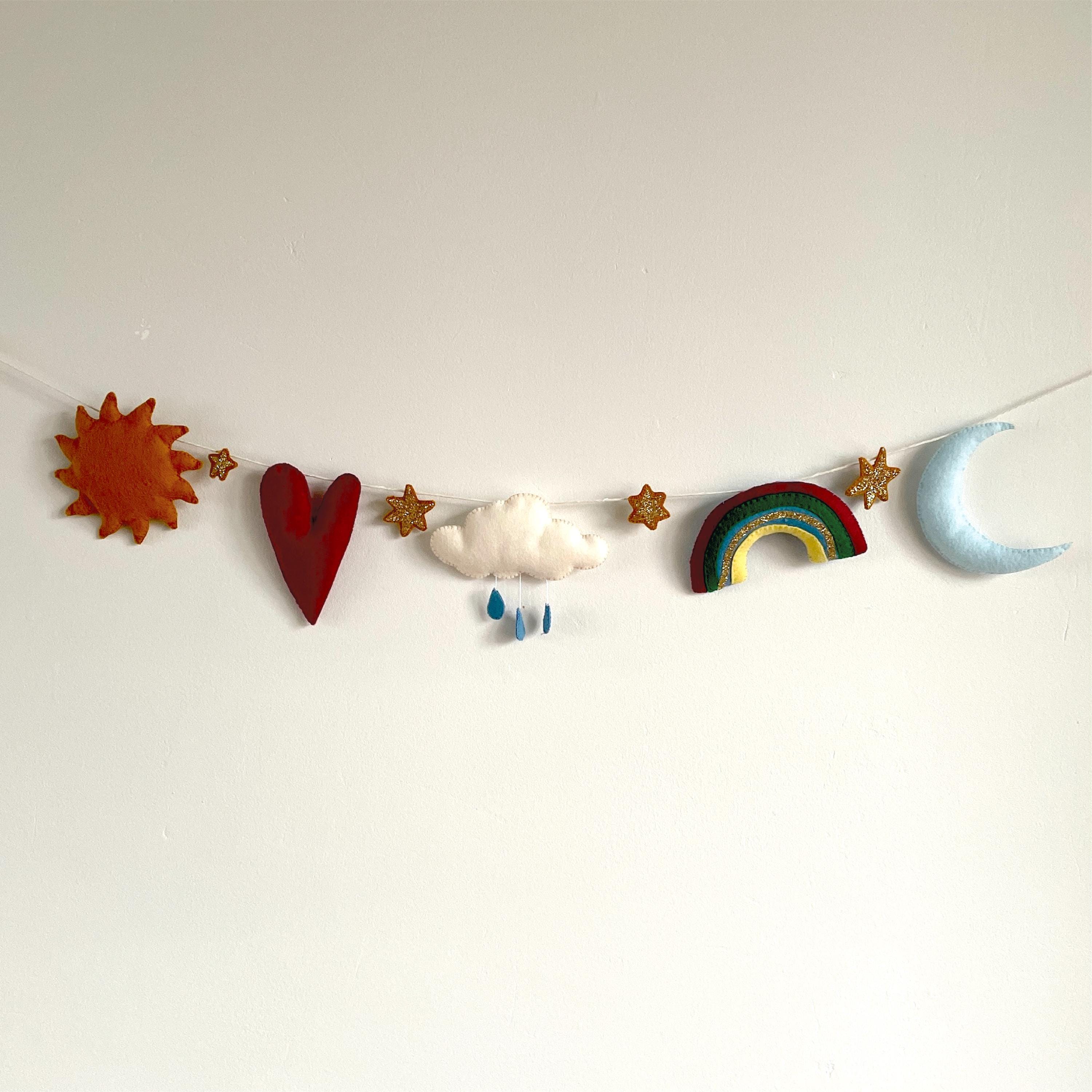 Handmade Weather Felt Garland for Child’s Playroom - Handmade Patterned ...