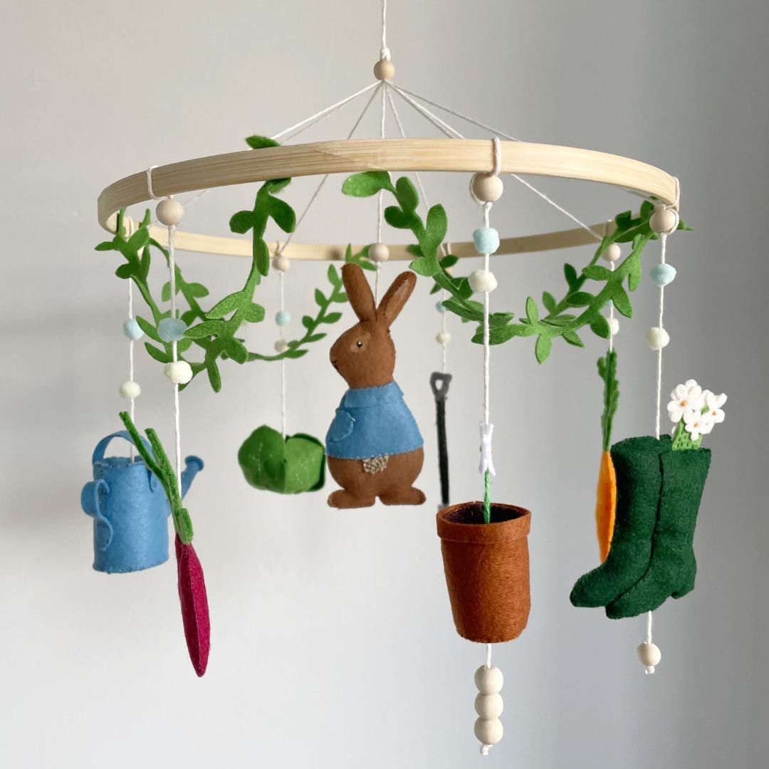 Peter Rabbit Crib Mobile Garden Gender Neutral Hanging Decor Beatrix ...