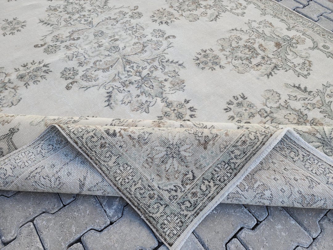 7x12 Oversize Rug, Vintage Rug Beige, Rustic Decor Rug, Eclectic Wool ...