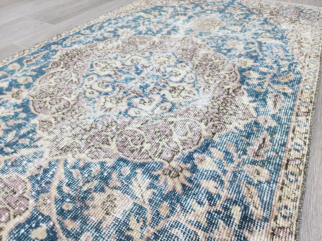3x6 Oushak Rug, Vintage Rug Blue, Gift Rugs for Home Decor, Rugs for ...