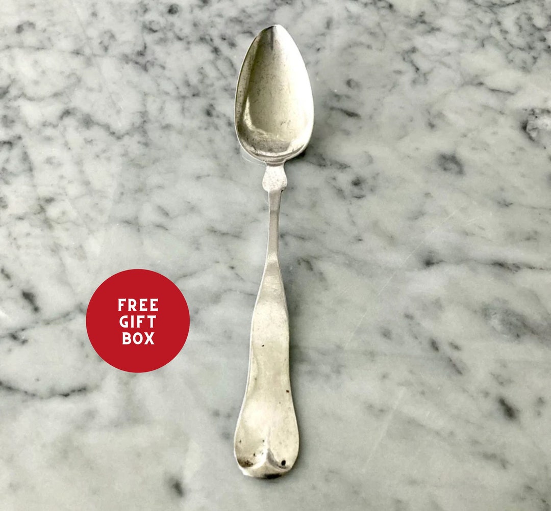 1843 Davis and Palmer Co Antique Silver Serving Spoon, Fiddle, Boston ...