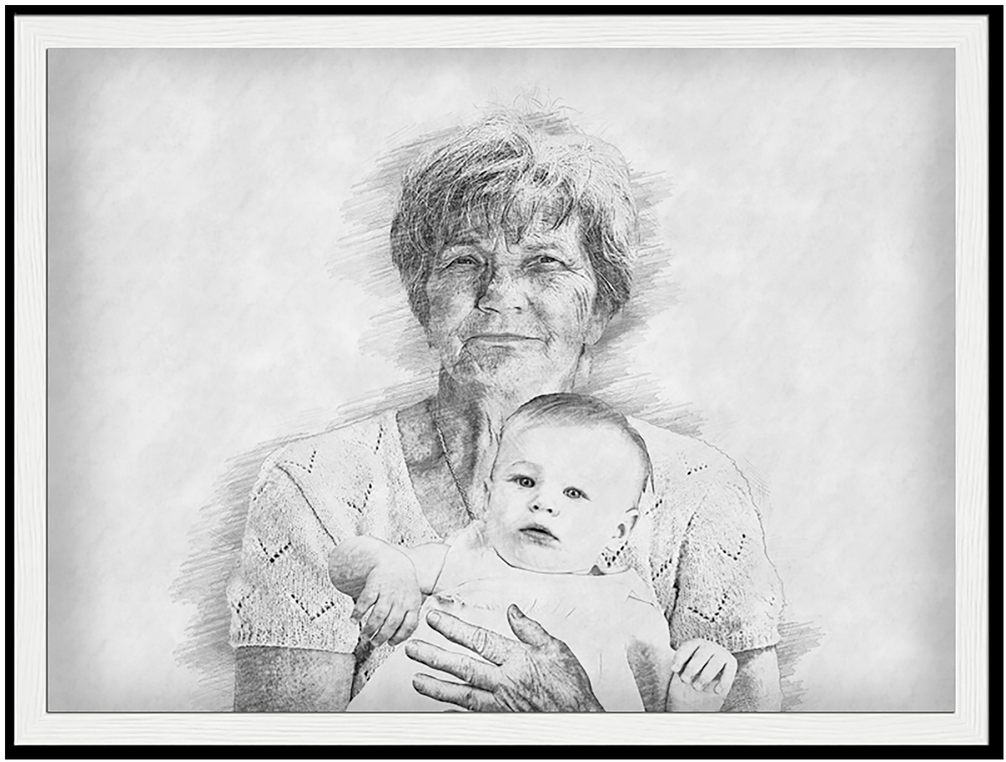 Add Deceased Loved One to Photo Family Sketch Portrait From - Etsy