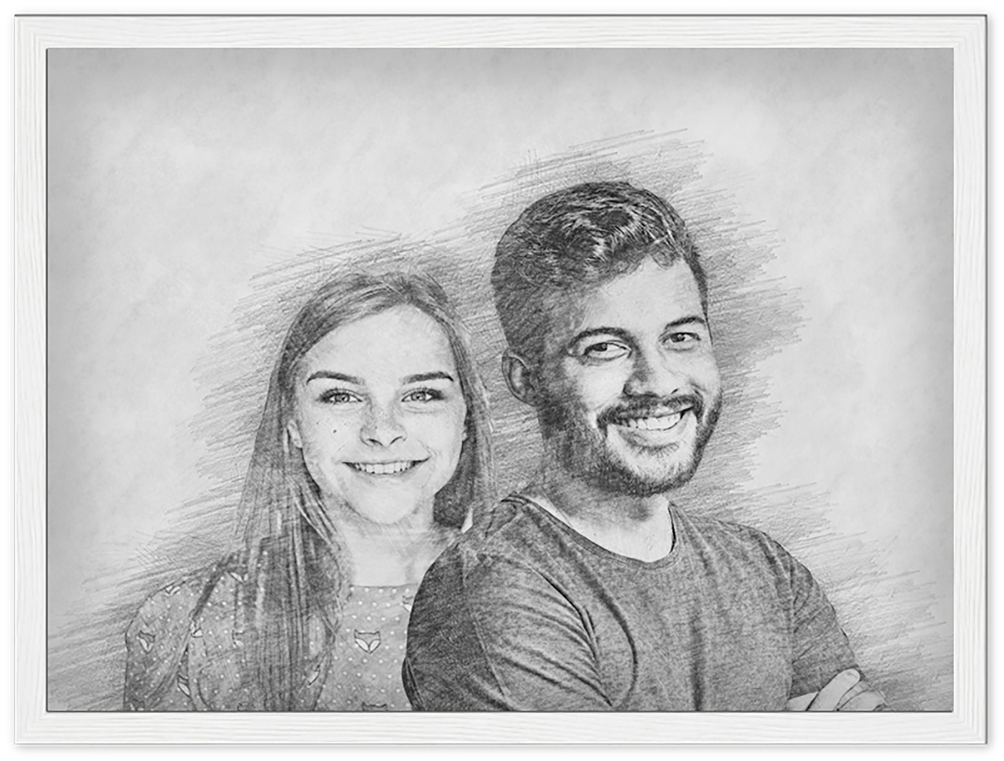 Add Deceased Loved One to Photo Family Sketch Portrait From - Etsy
