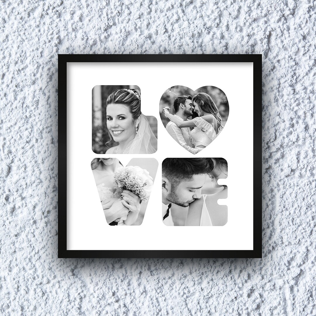 Couple Photo Collage, Custom Love Photo Collage, Anniversary Gift ...