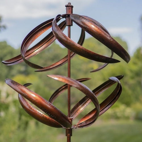7 Hanging Pounded Copper Kinetic Wind Sculpture - Etsy
