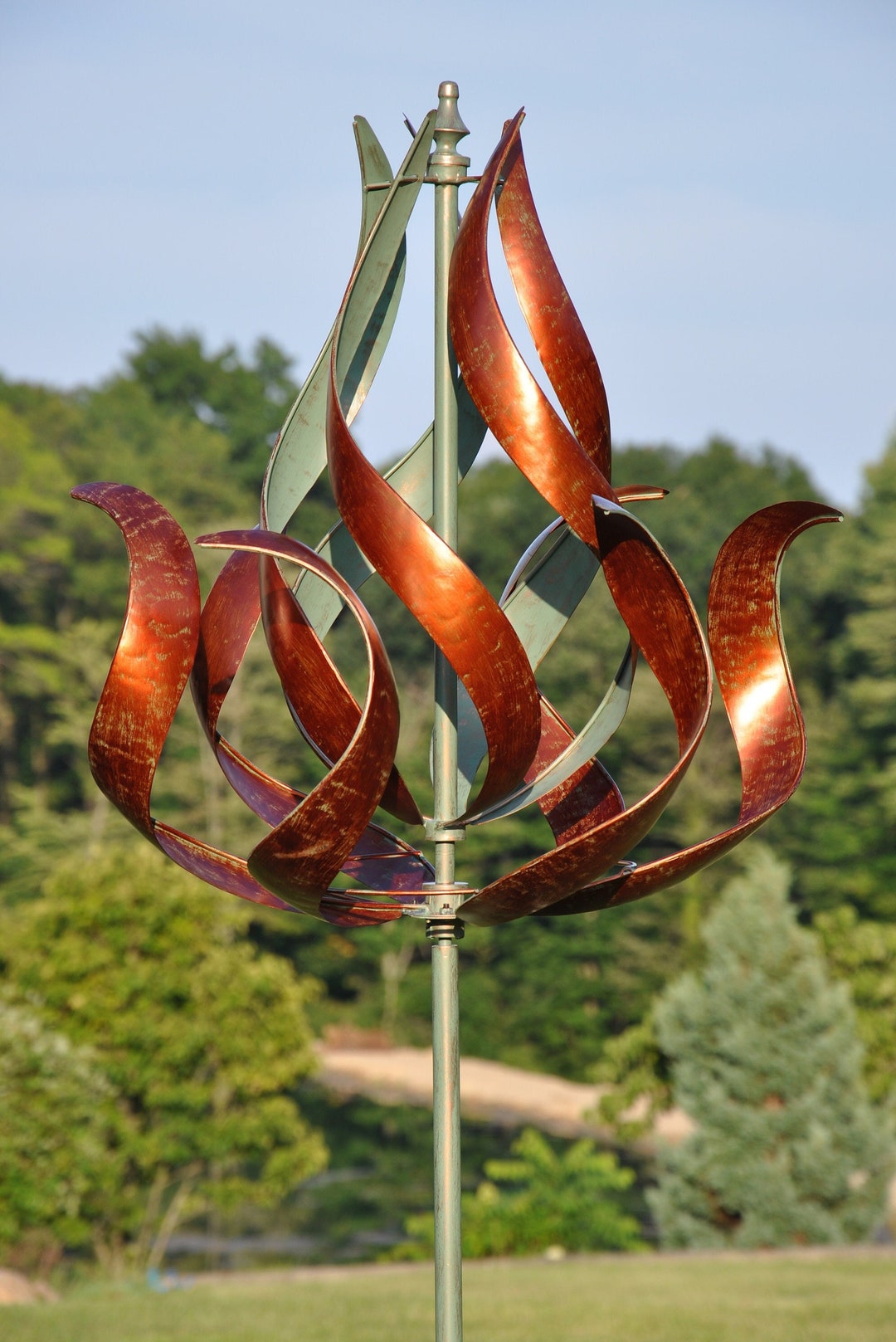 Copper/verde Flame Wind Sculpture - Etsy New Zealand